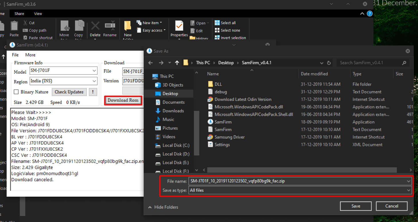 Download Latest SamFirm Tool - To Download Samsung Firmware Directly