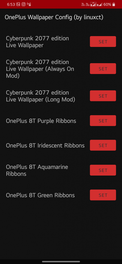 OnePlus 8T CyberPunk 2077 Live Wallpapers APK, Sounds, Icon Packs