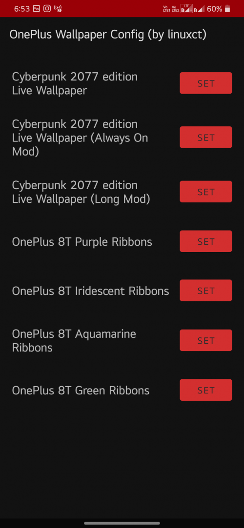 OnePlus 8T CyberPunk 2077 Live Wallpapers APK, Sounds, Icon Packs